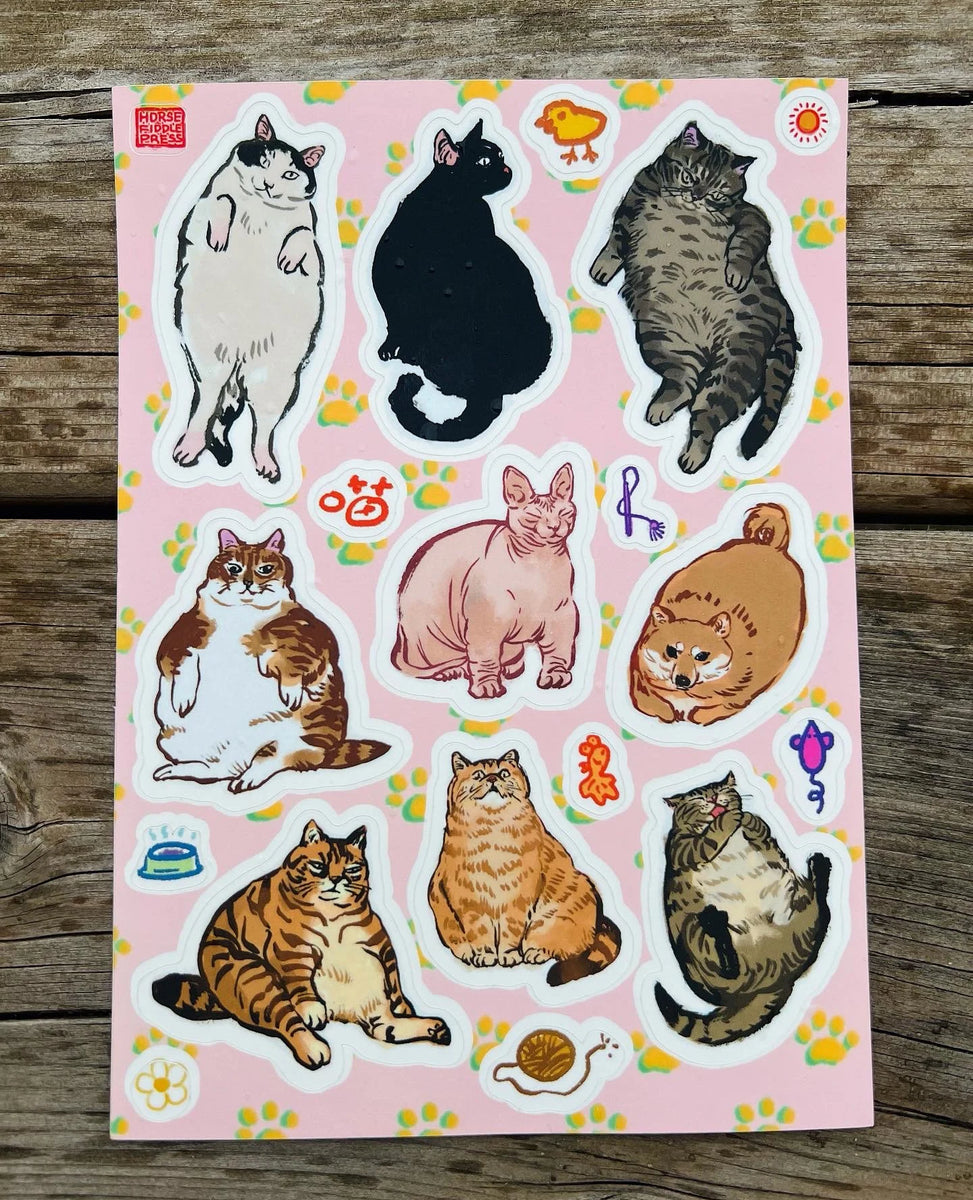 A lotta cat sticker sheets – Horse Fiddle Press