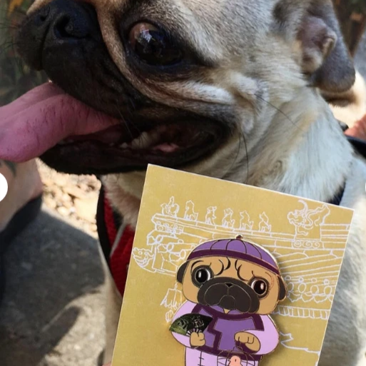 Rich Pug Enamel Pin – Horse Fiddle Press