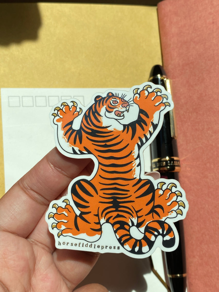 Tiger Vinyl Sticker – Horse Fiddle Press